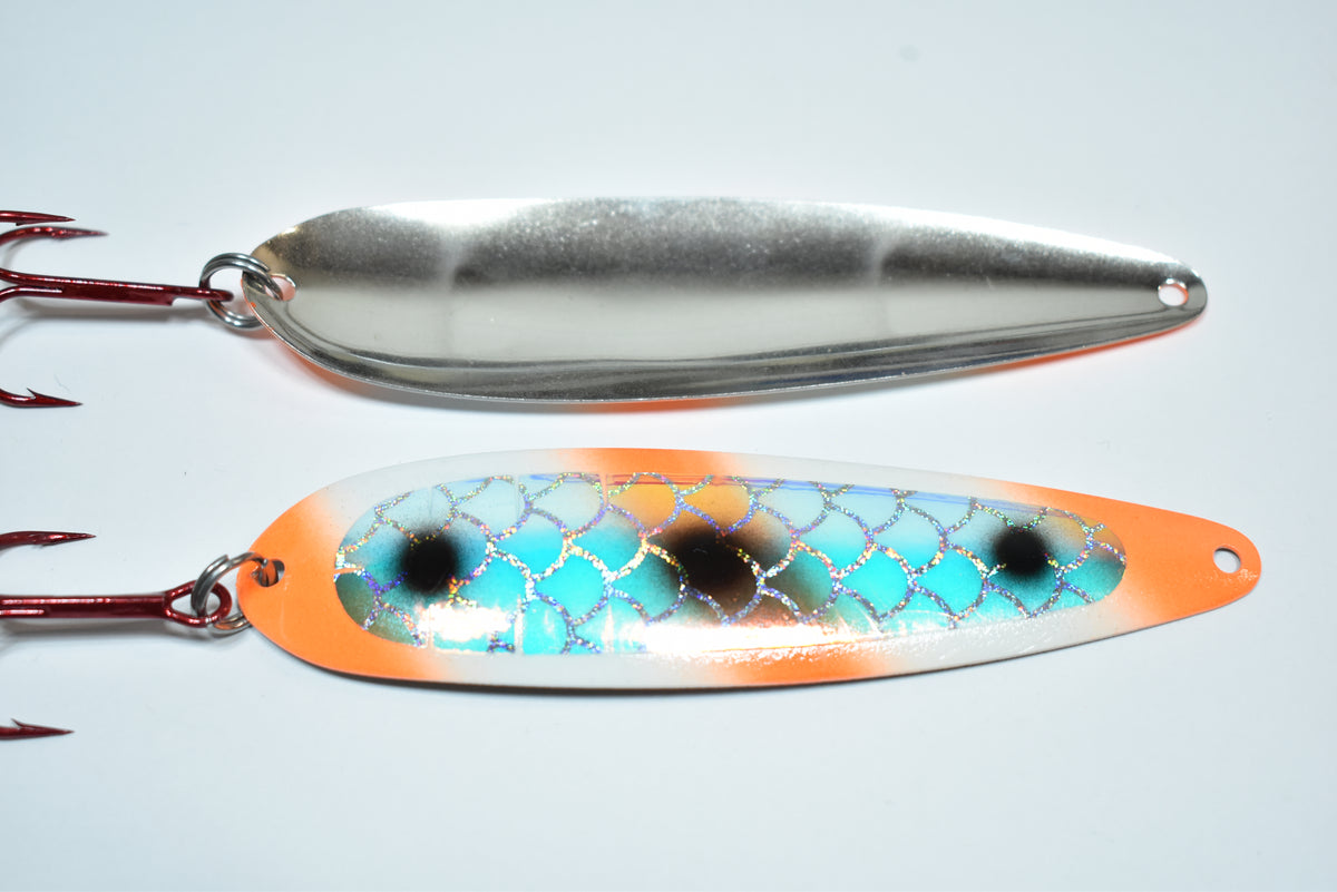 UV Atlantic Shrimp Super Glow - Magnum Trolling Spoon – SalmonElixir.com