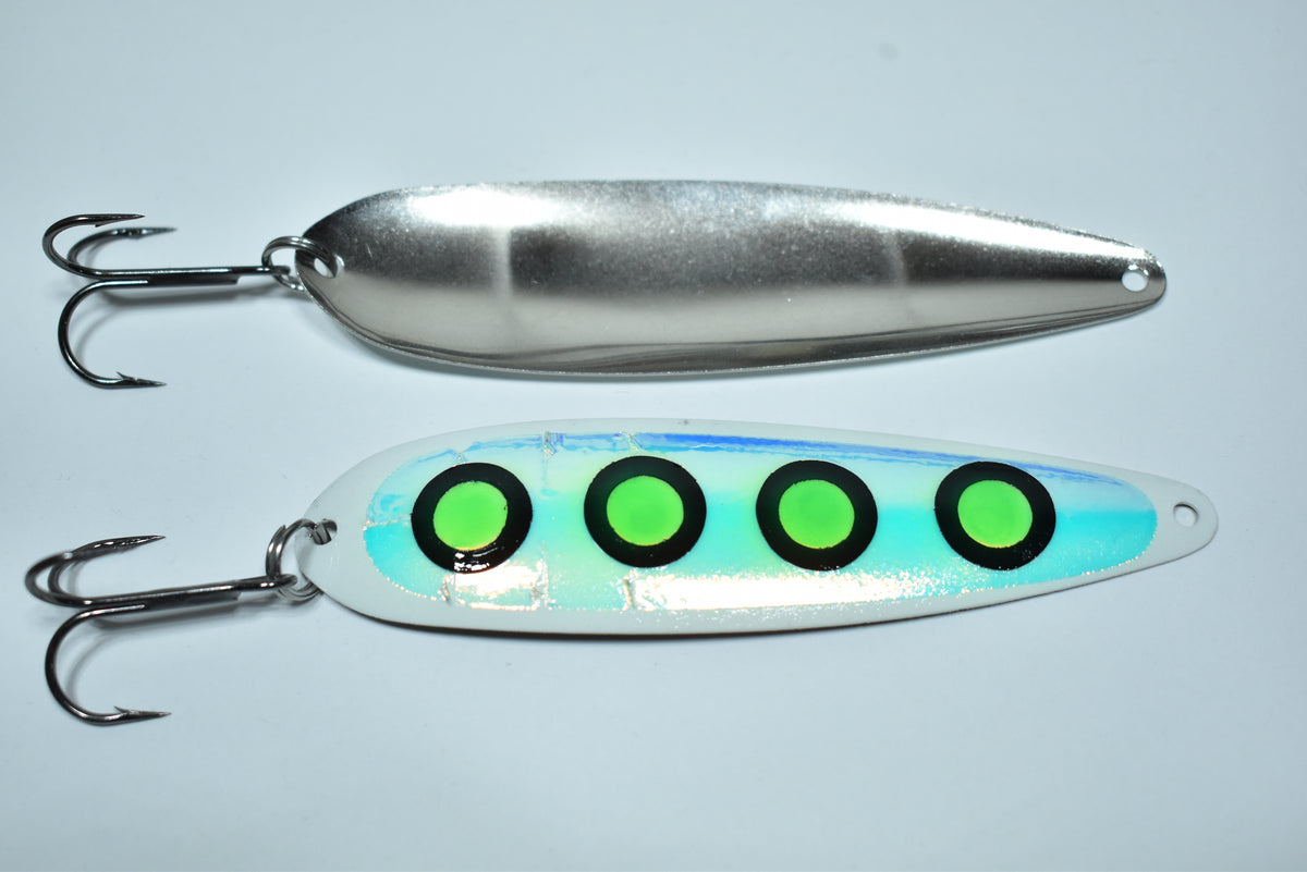 Spotted Lizard Super Glow - Magnum Trolling Spoon – SalmonElixir.com