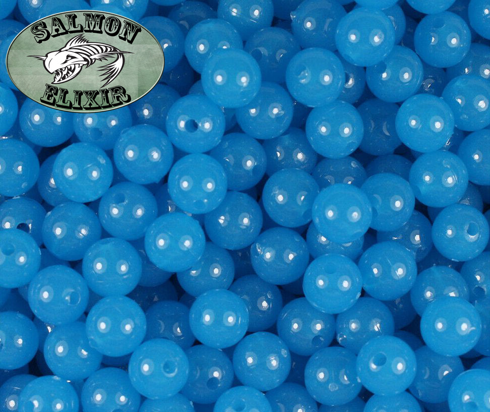 Blue Glow 8mm - Glow Beads for Salmon & Trout Trolling Flies ...