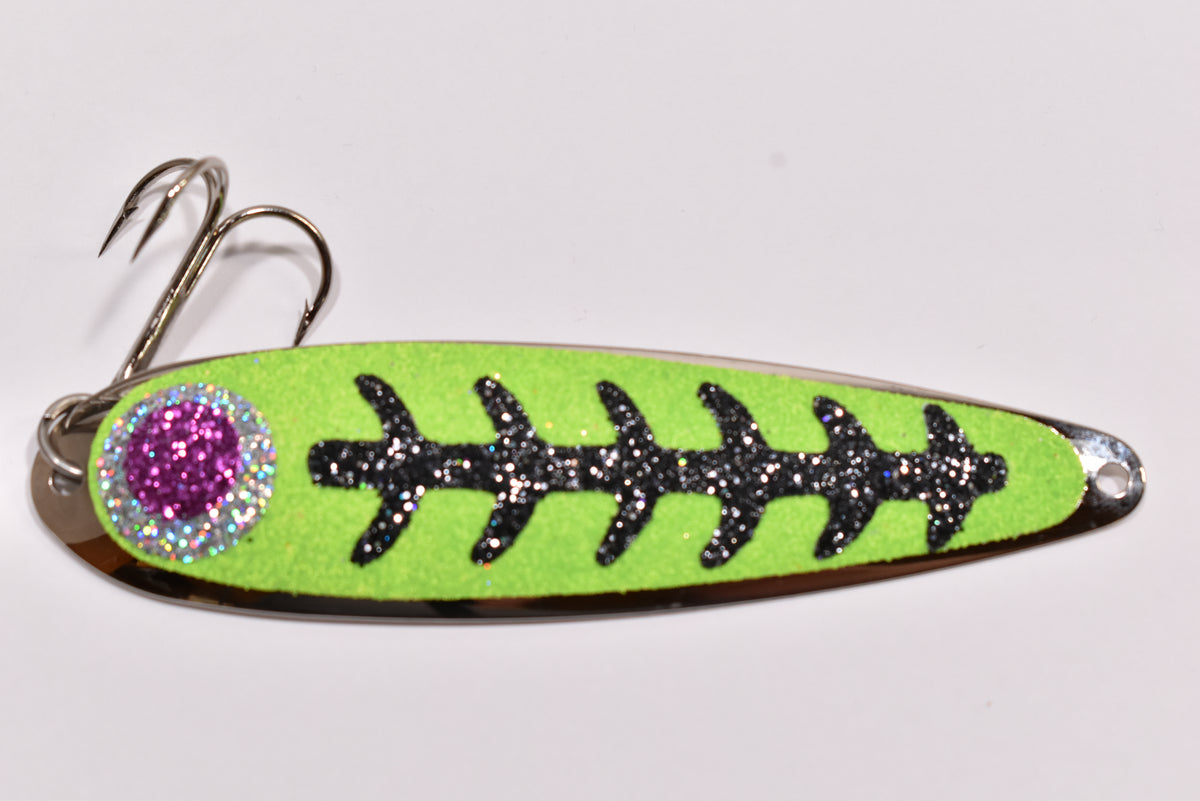 UV Chartreuse Hex- Hyper Vis Hyperspoonz Trolling Spoon – SalmonElixir.com